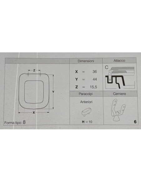 Copriwater Dolomite modello Rio - colore Bianco